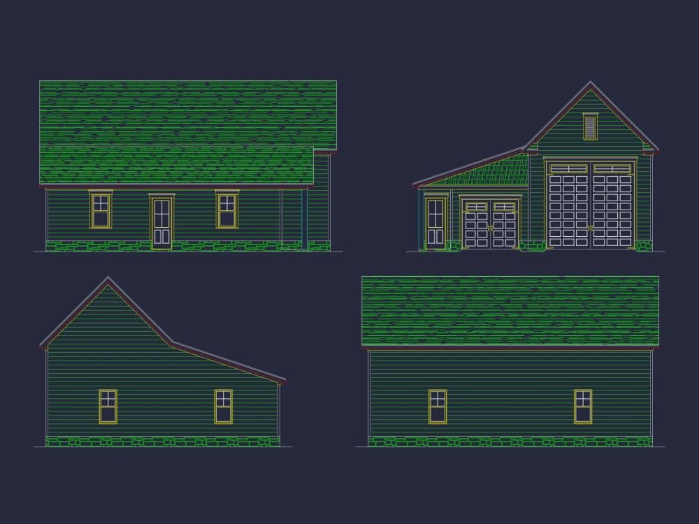 Modern Garage and Workshop Plan with RV Bay and CAD Design