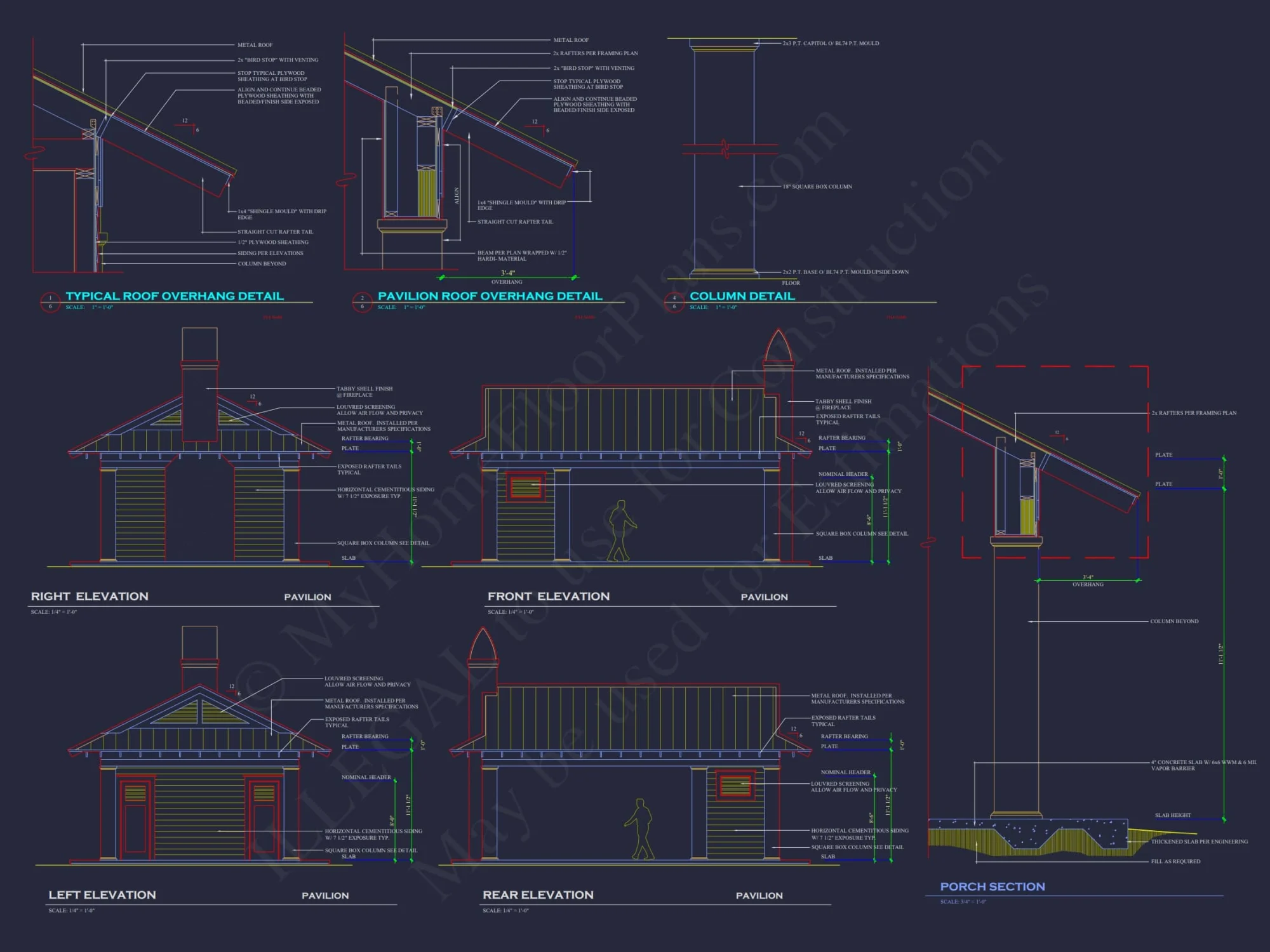 Elegant Pavilion House Plan: Architectural Blueprint CAD Designs