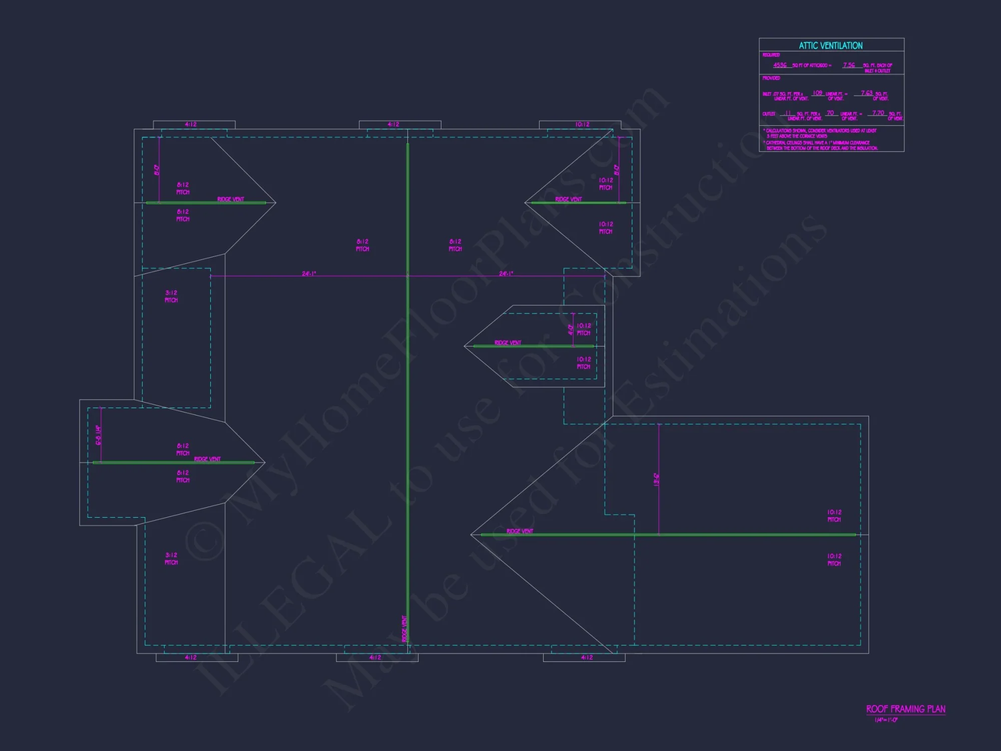 Architectural House Plan with 6 Bedrooms – CAD & Blueprints