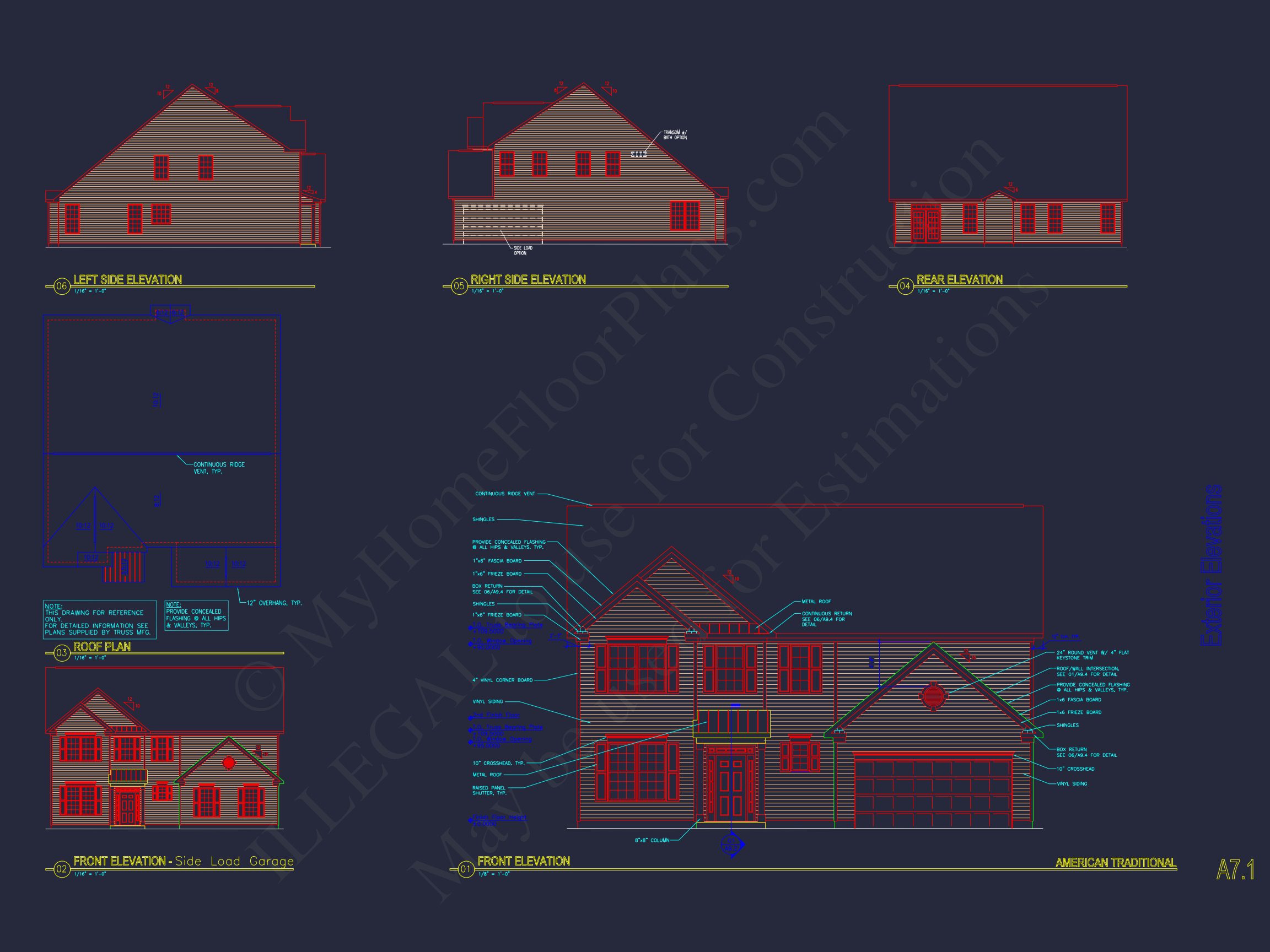 Architectural house Plan with CAD Designs & Floor Blueprints