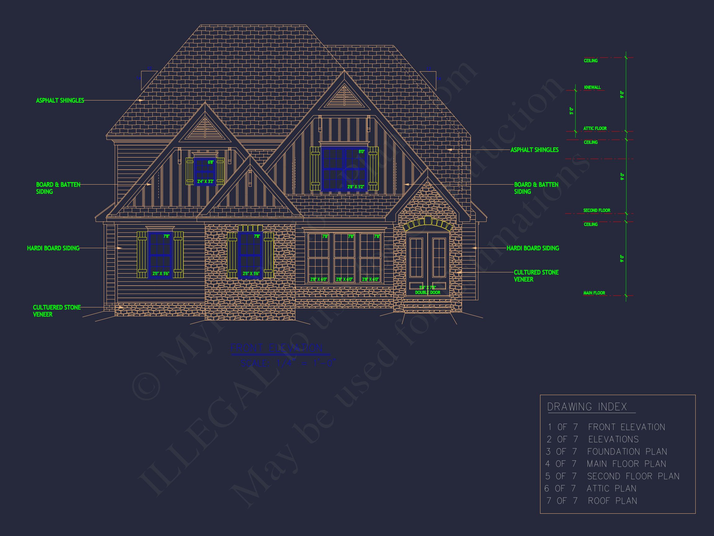 Beautiful House Plan Blueprint with CAD Designs and Floor Plans