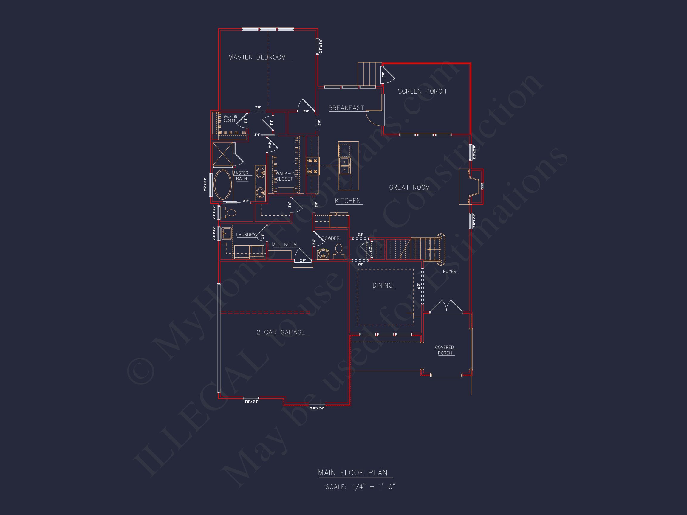 Beautiful House Plan Blueprint with CAD Designs and Floor Plans