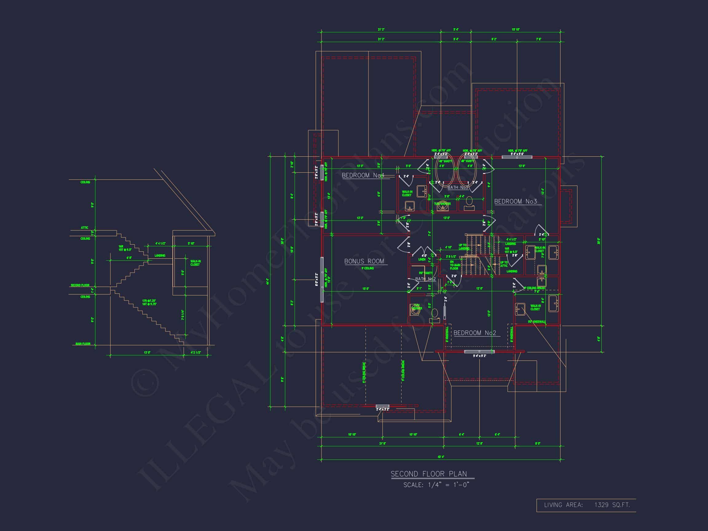 Beautiful House Plan Blueprint with CAD Designs and Floor Plans