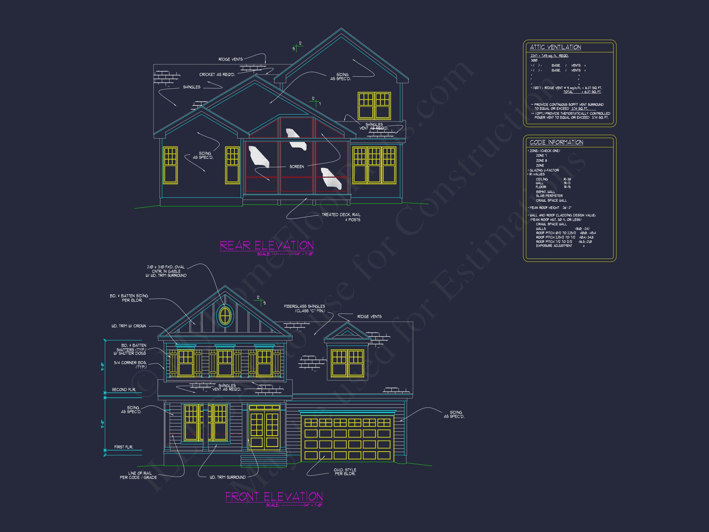 Classic Suburban House Plan with Detailed Floor Blueprints