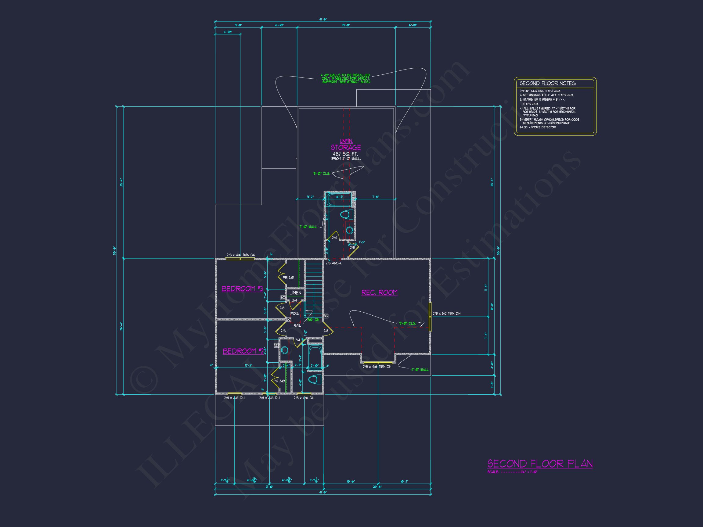 Classic Suburban House Plan with Detailed Floor Blueprints
