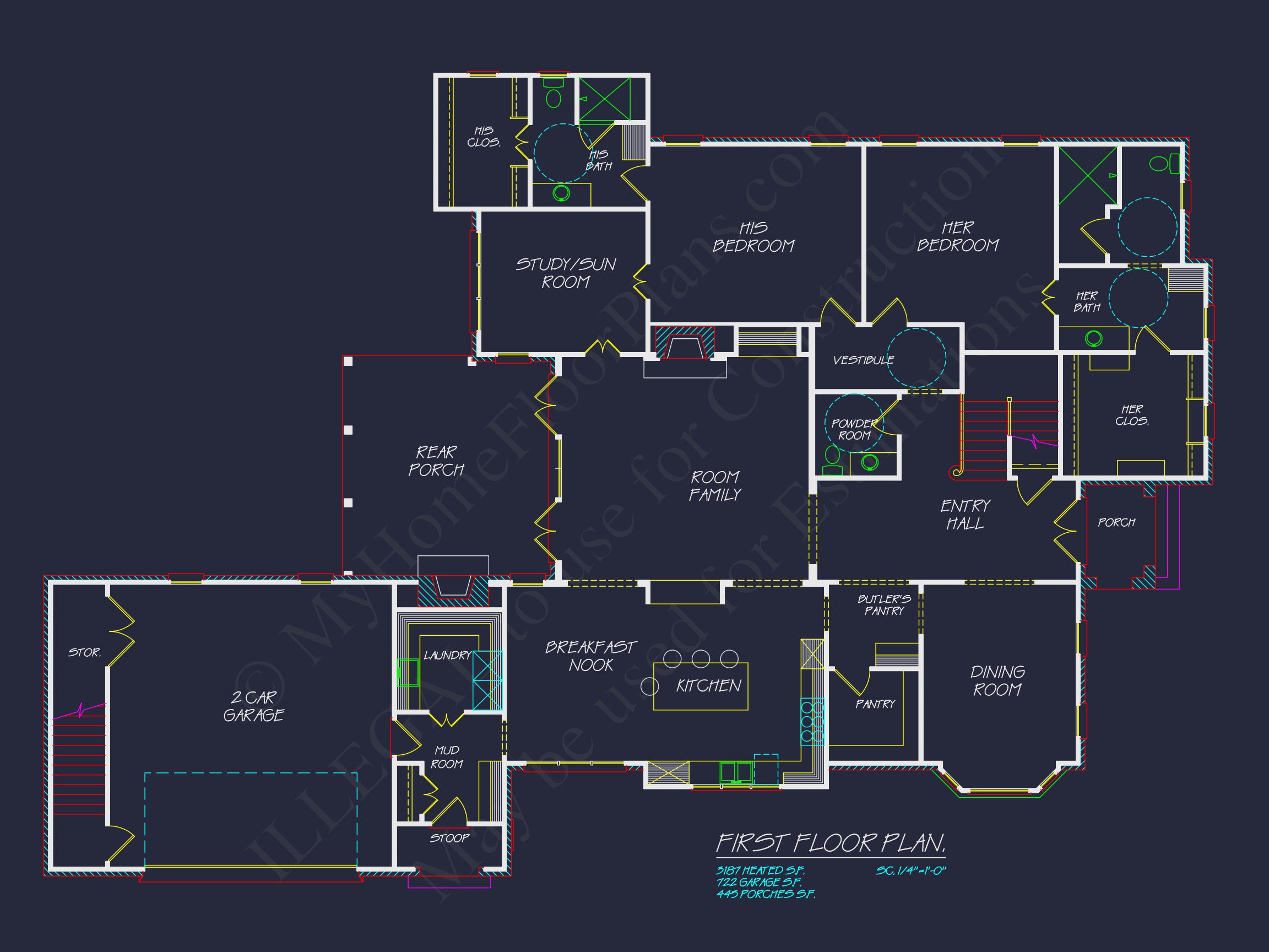 Colonial Revival house Plan - Beautiful Floor Plan & Designs