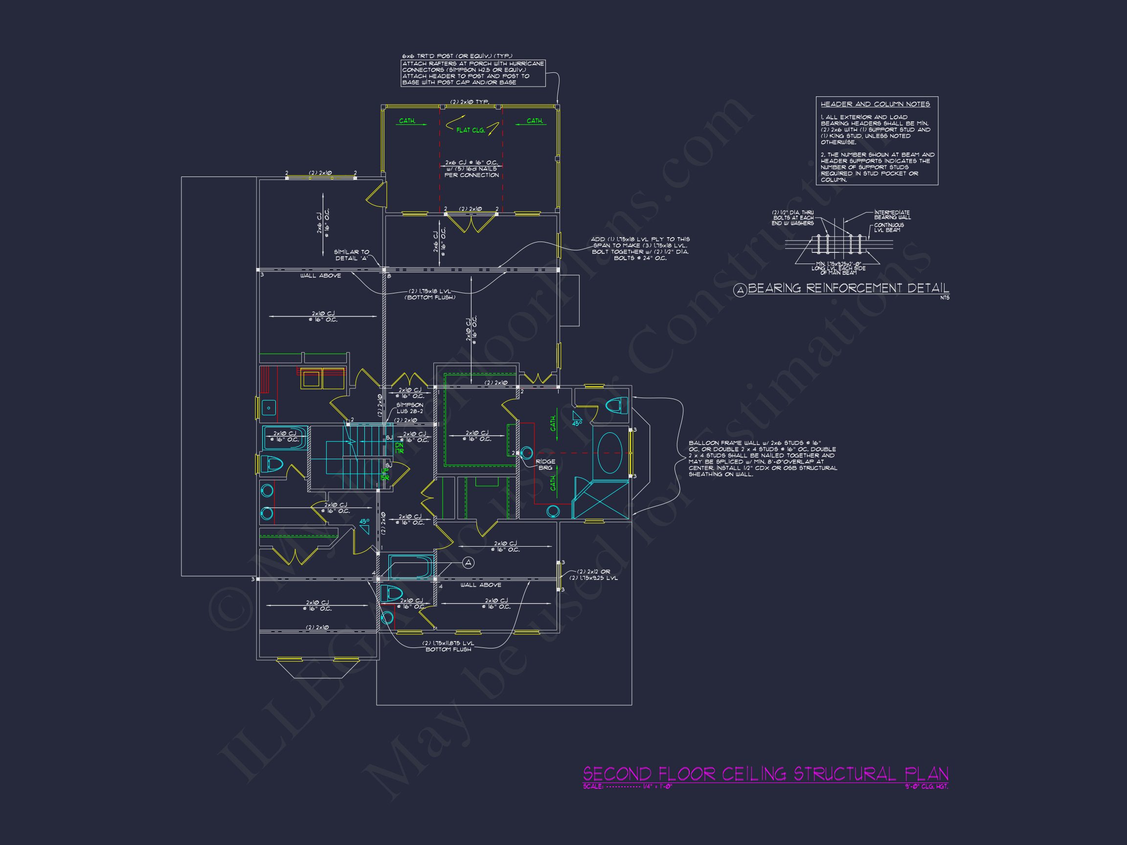 Colonial Revival House Plan with Full Blueprint and CAD Design