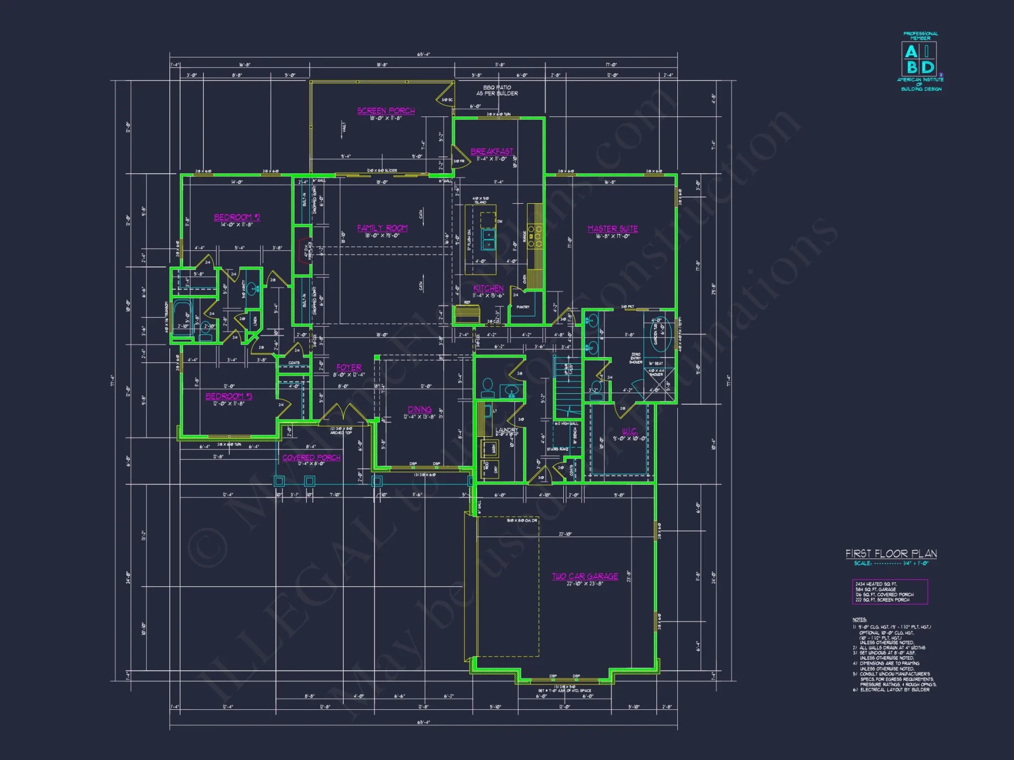 Craftsman House Floor Plan: CAD Blueprint with Elegant Designs