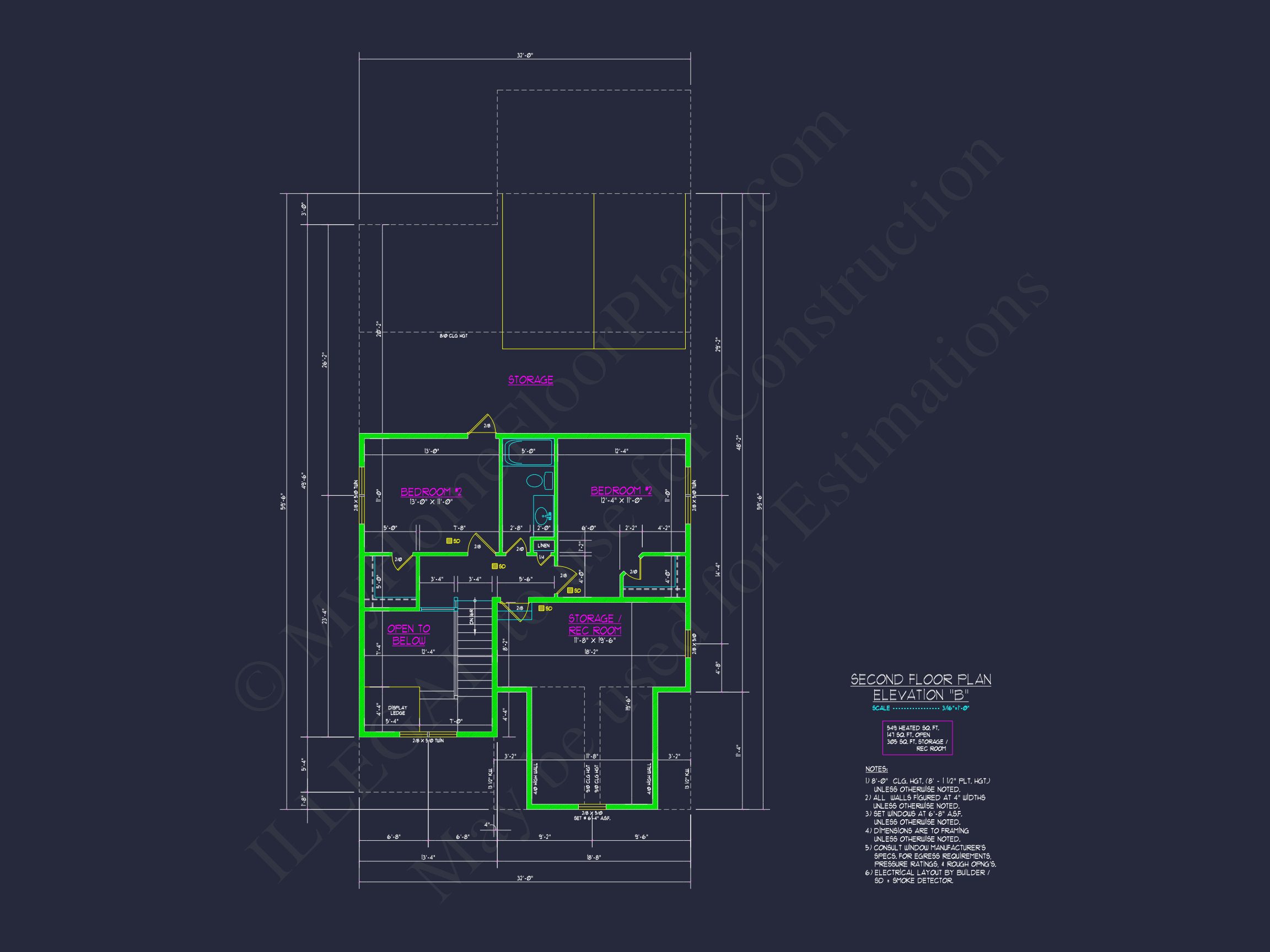 Craftsman House Plan with Floor Blueprints | CAD Designs