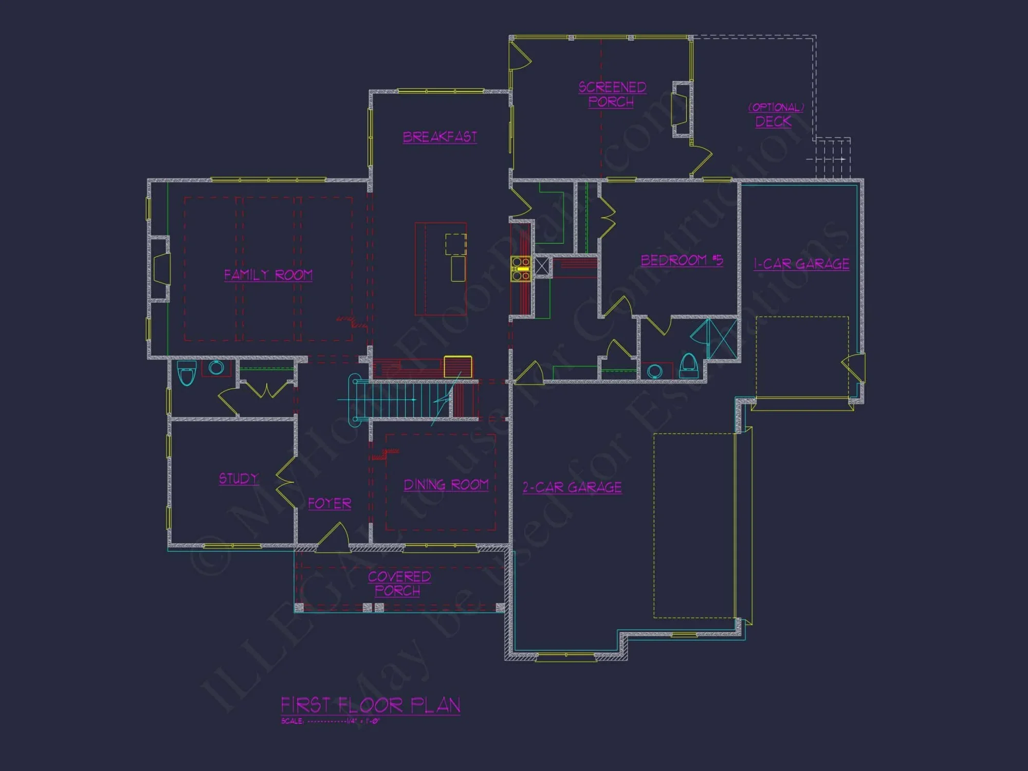 Custom House Floor Plan with Blueprint & CAD Designs