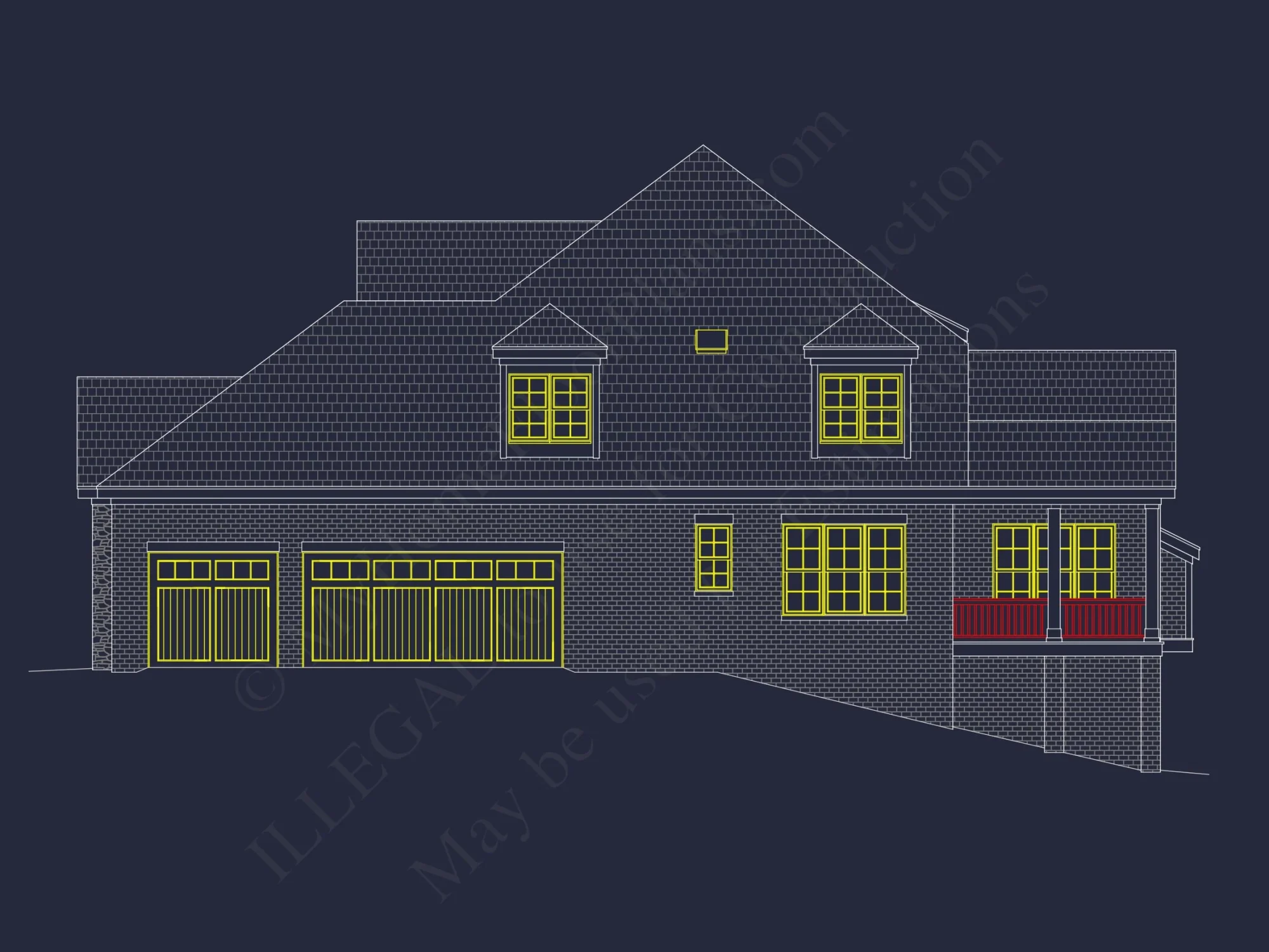 Customizable House Plan with CAD Blueprint, Architecture Designs