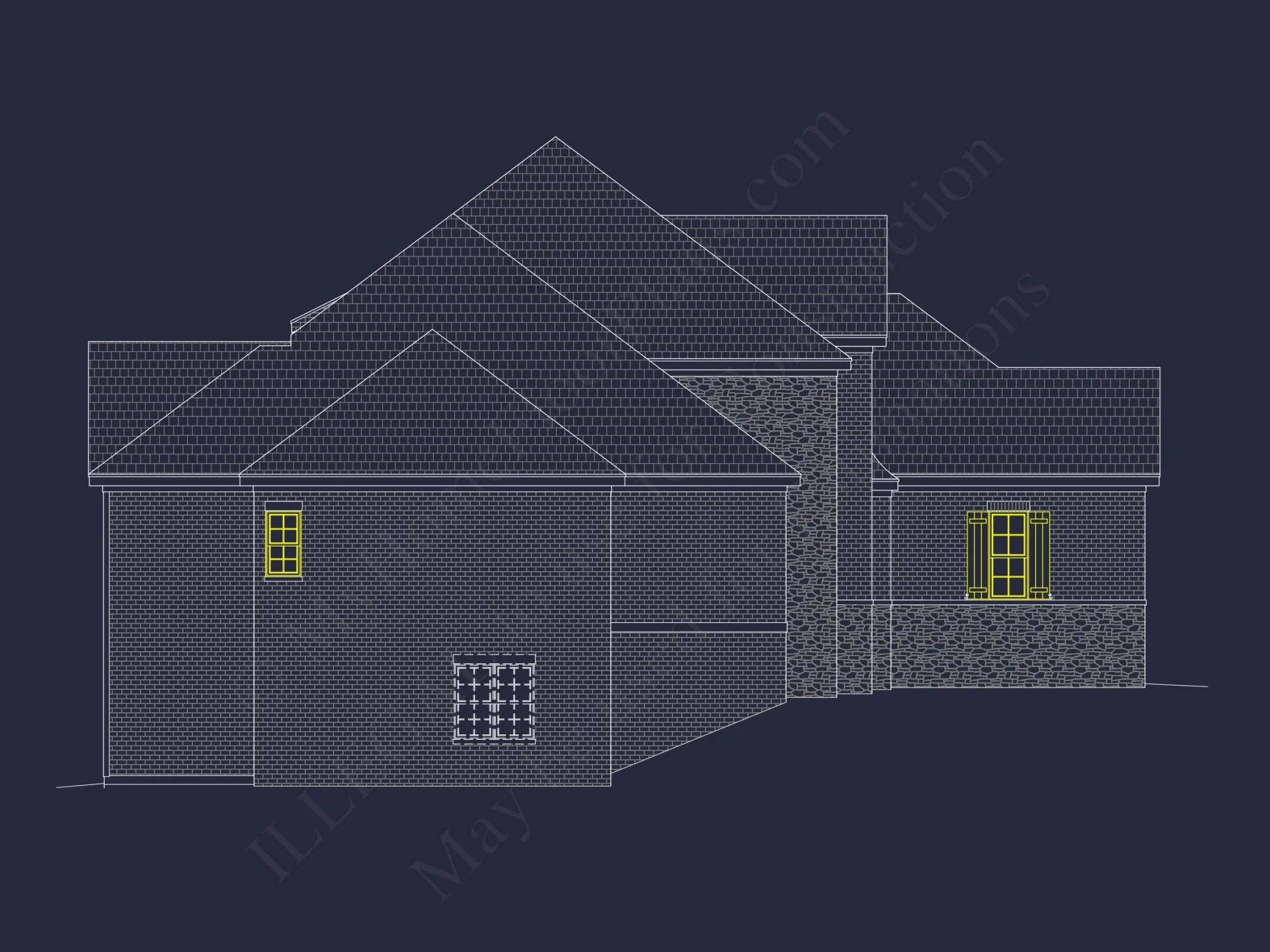 Customizable House Plan with CAD Blueprint, Architecture Designs