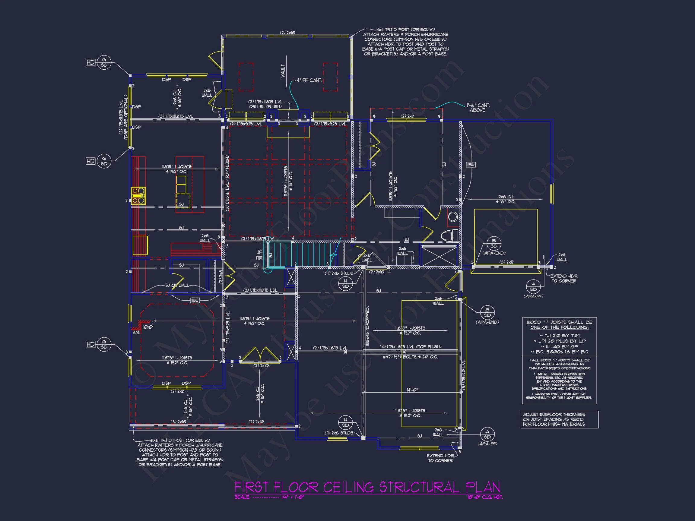 Detailed House Plan Blueprint with Traditional Architecture