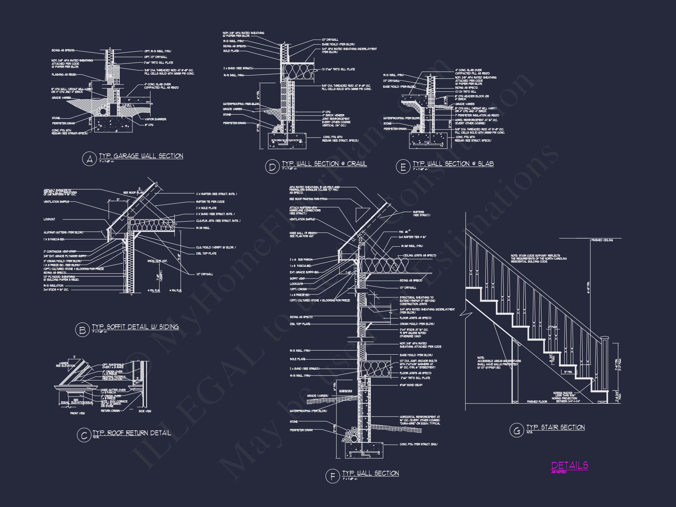 Detailed House Plan Blueprint with Traditional Architecture