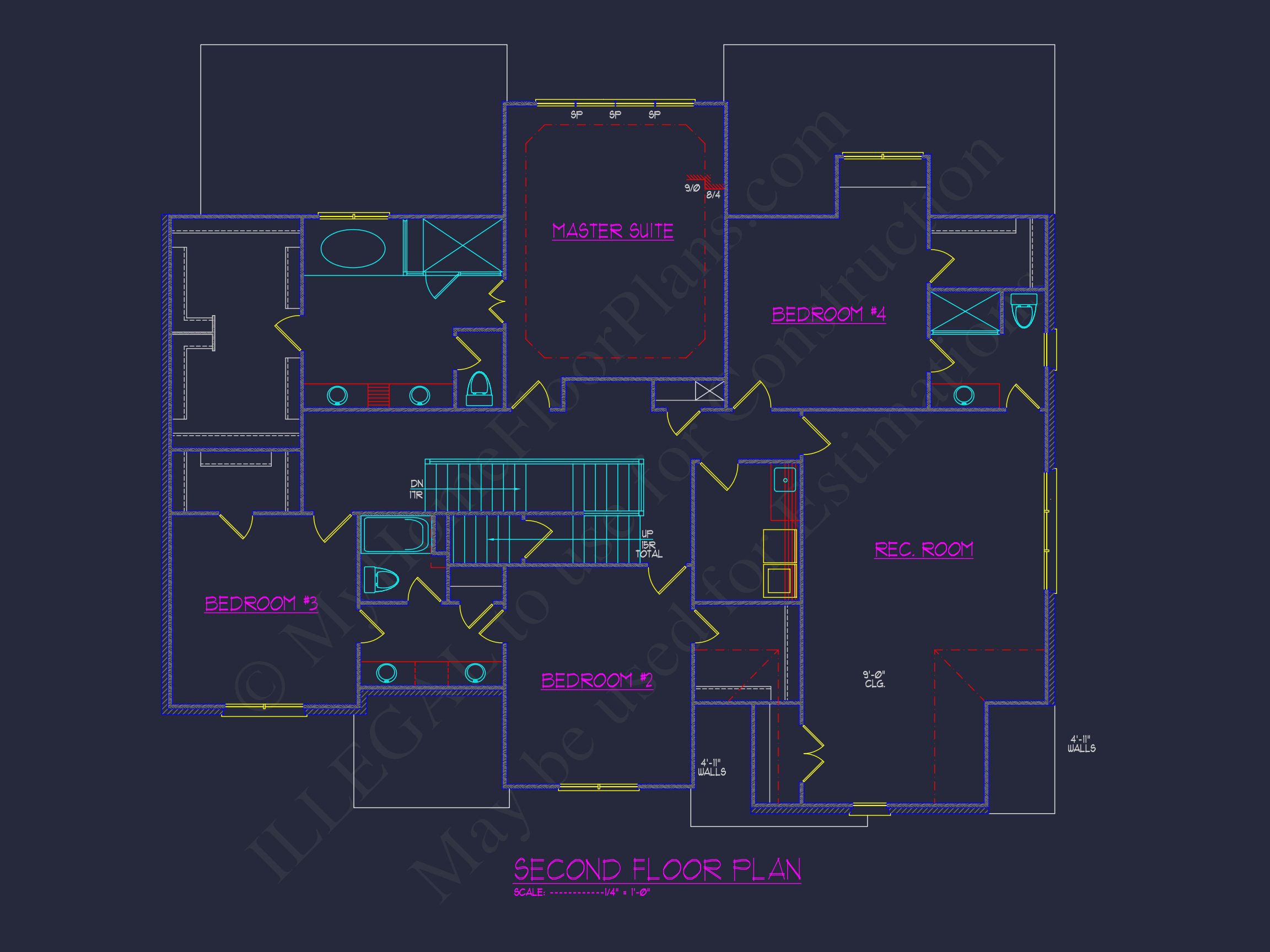 Elegant House Design: CAD Floor Plan and Architecture Blueprint