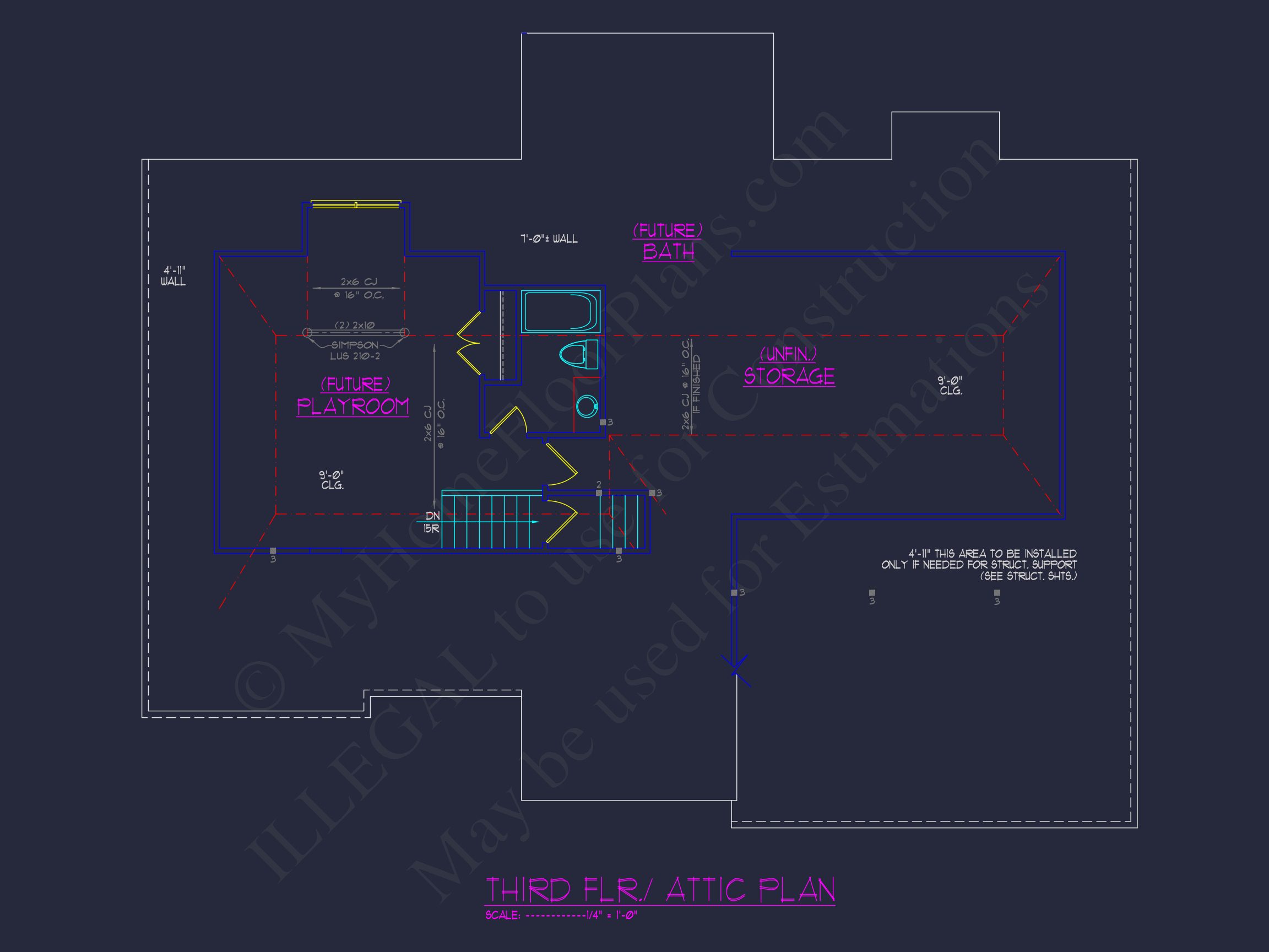 Elegant House Design: CAD Floor Plan and Architecture Blueprint