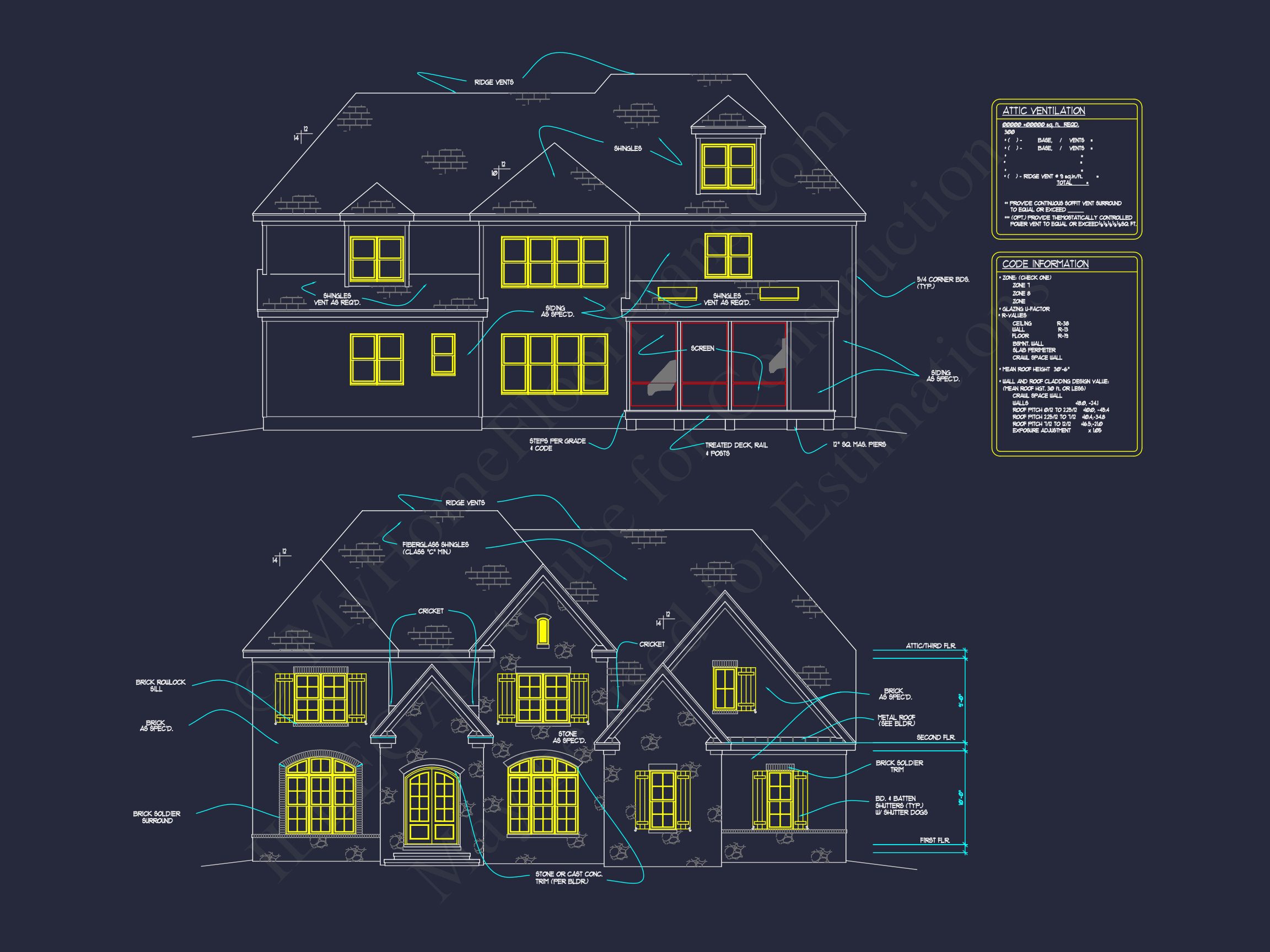 Elegant House Design: CAD Floor Plan and Architecture Blueprint