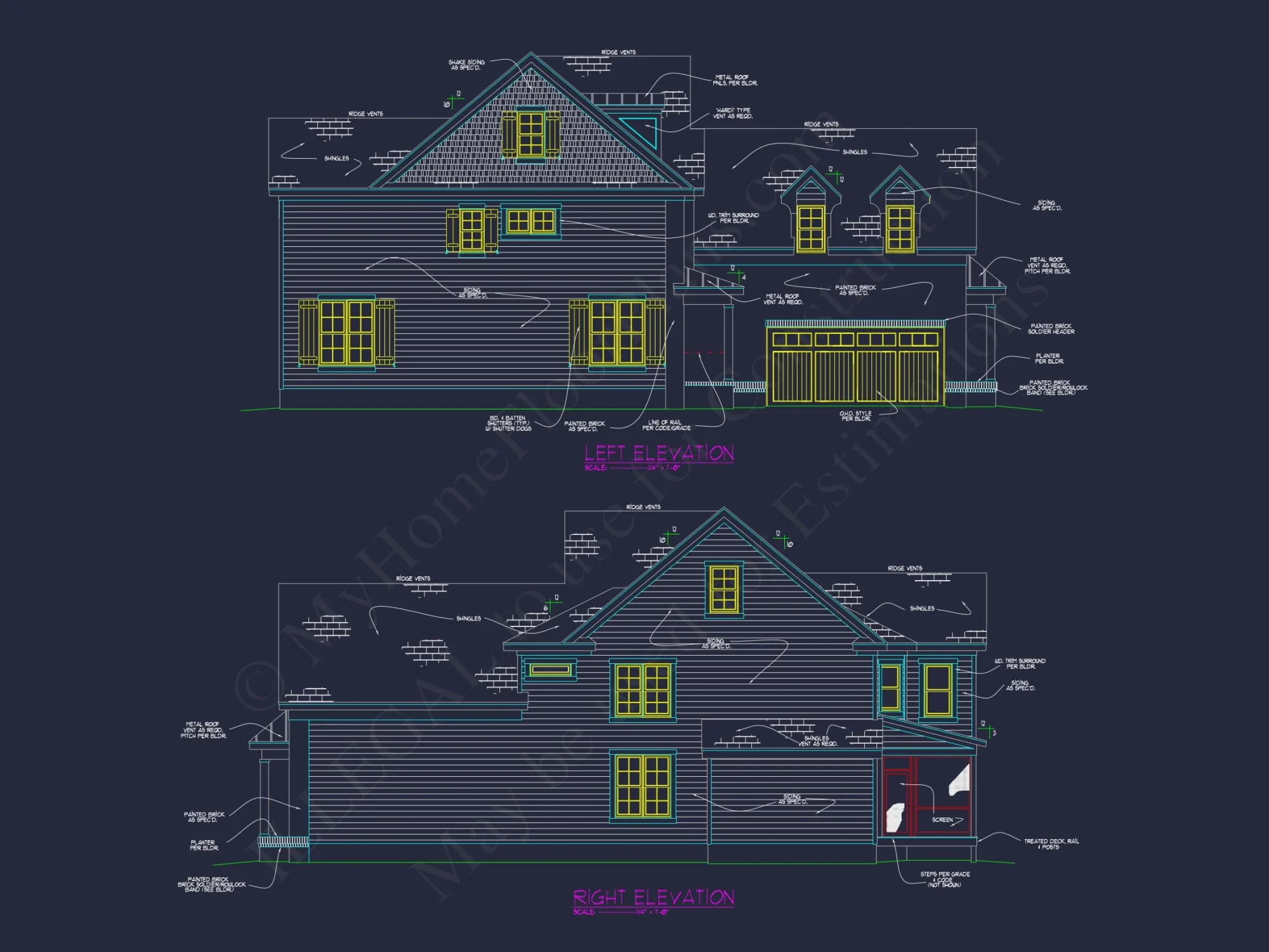 Elegant House Floor Plan with CAD Blueprints for Designers