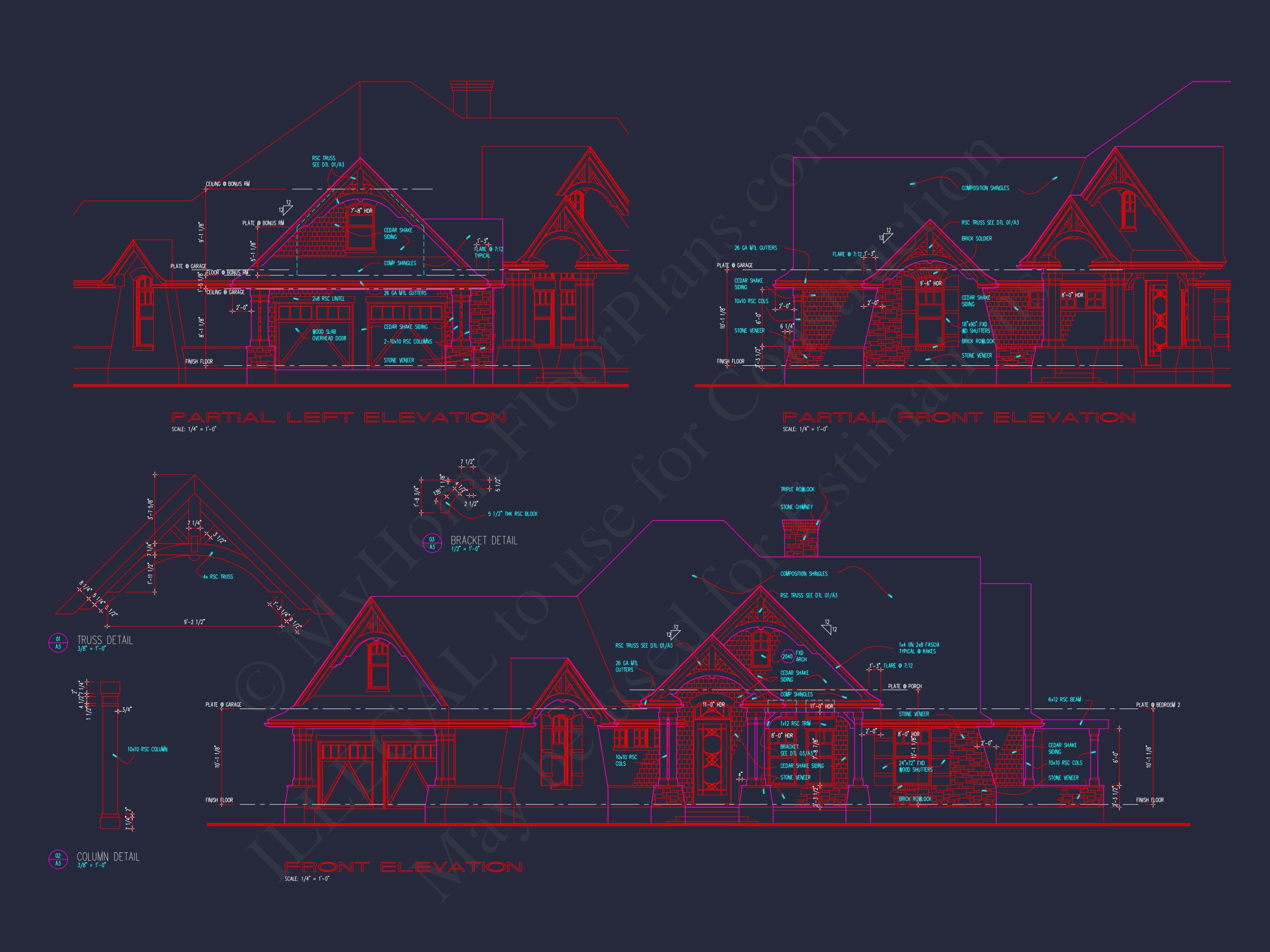 Elegant House Floor Plan with Detailed CAD Architecture Designs