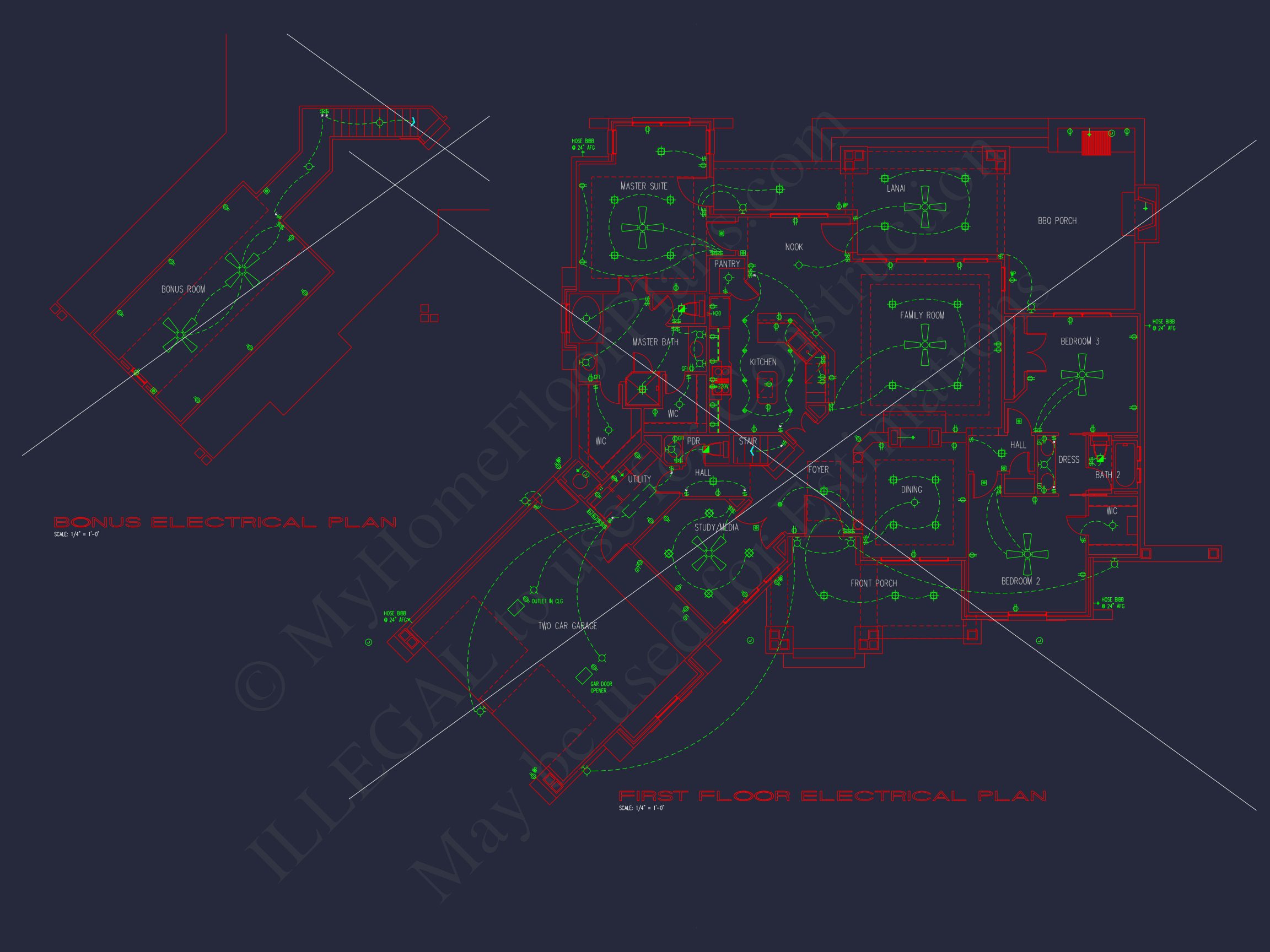 Elegant House Floor Plan with Detailed CAD Architecture Designs