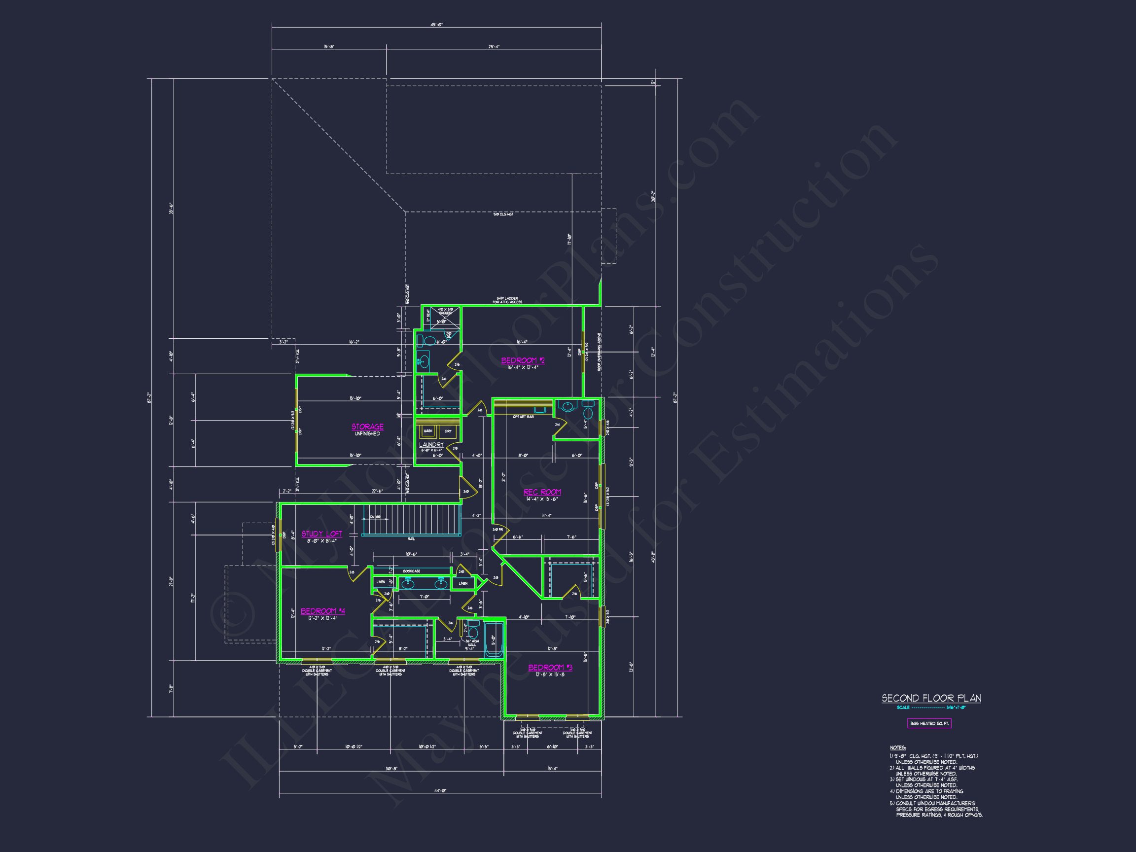 Elegant house Plan with 2 Story Floor Plans | CAD Architecture