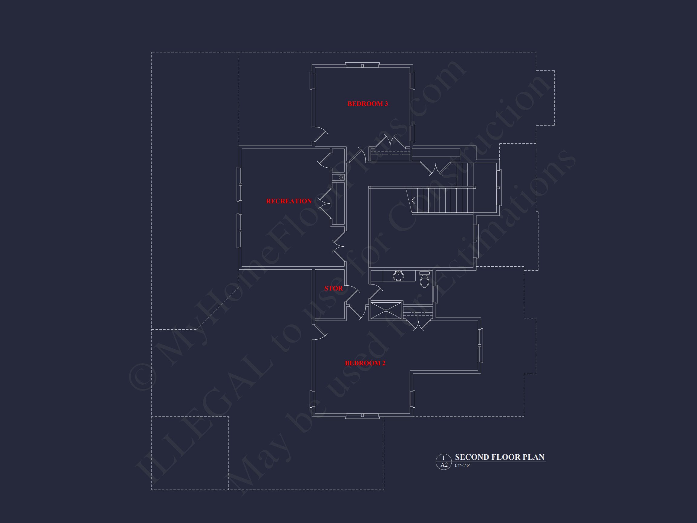 Modern Suburban House Plan with Detailed Blueprint Designs