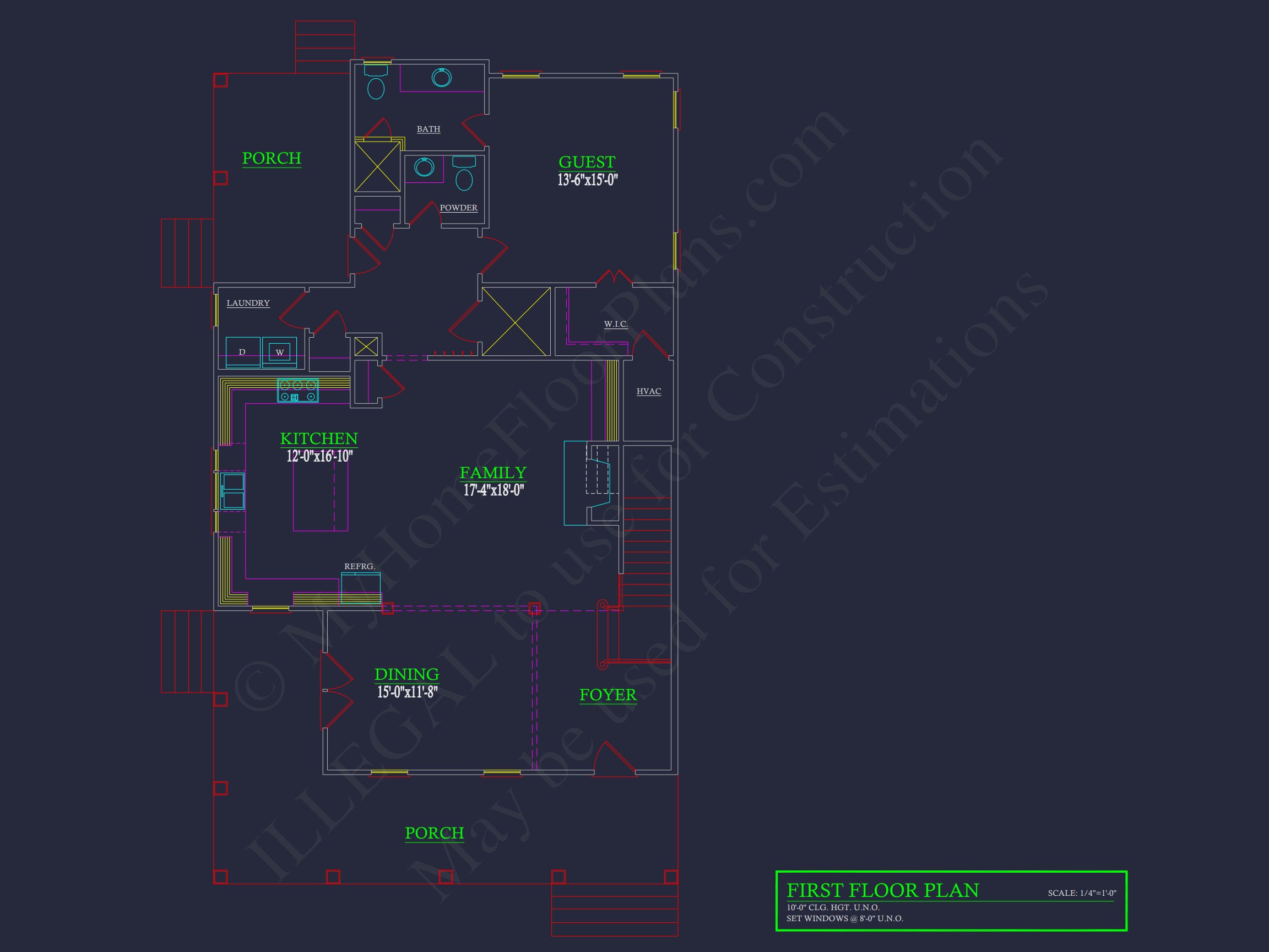 Southern Colonial Farmhouse House Plan with Detailed CAD Designs