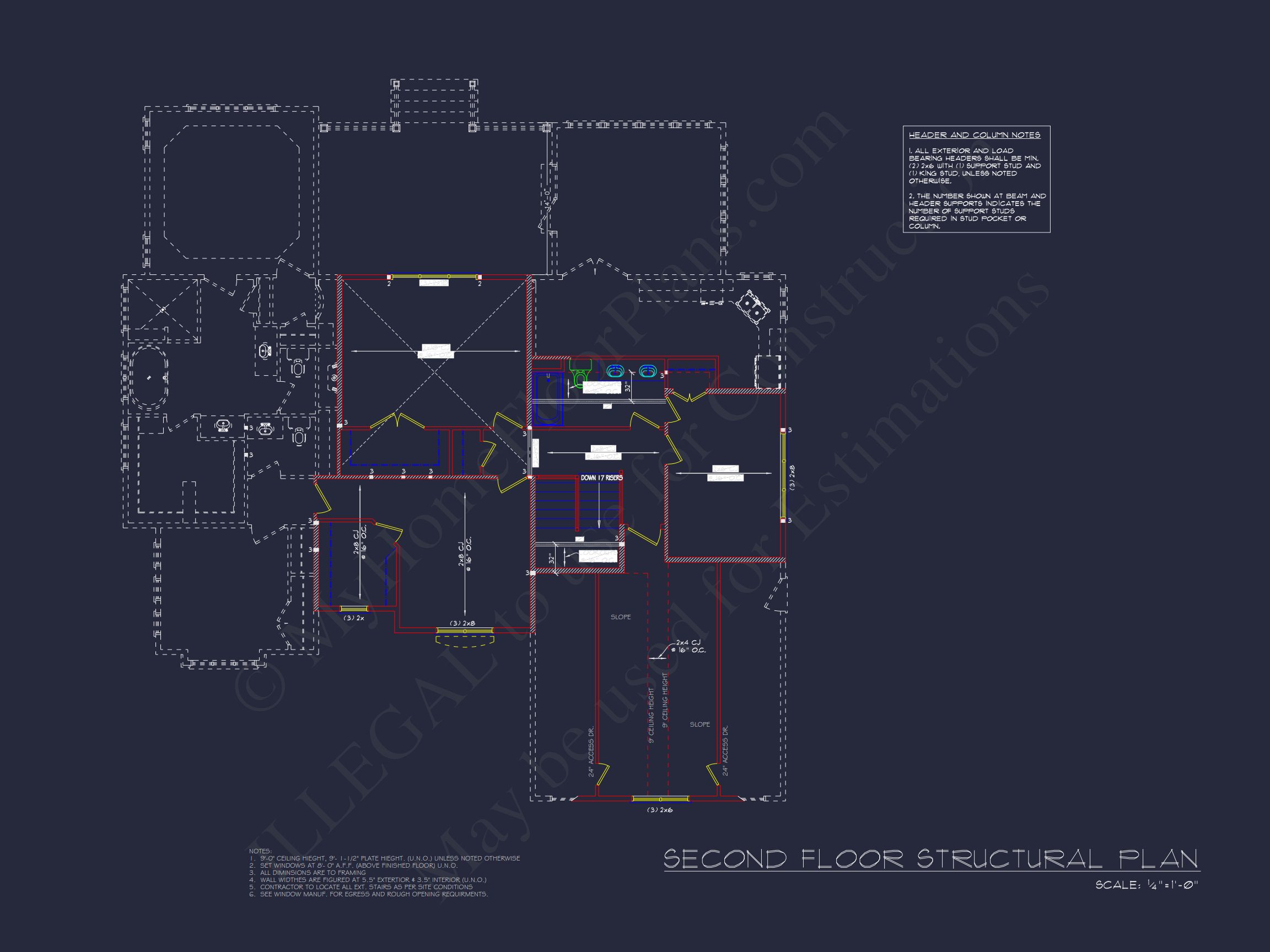 Traditional House Floor Plan with Blueprint Designs
