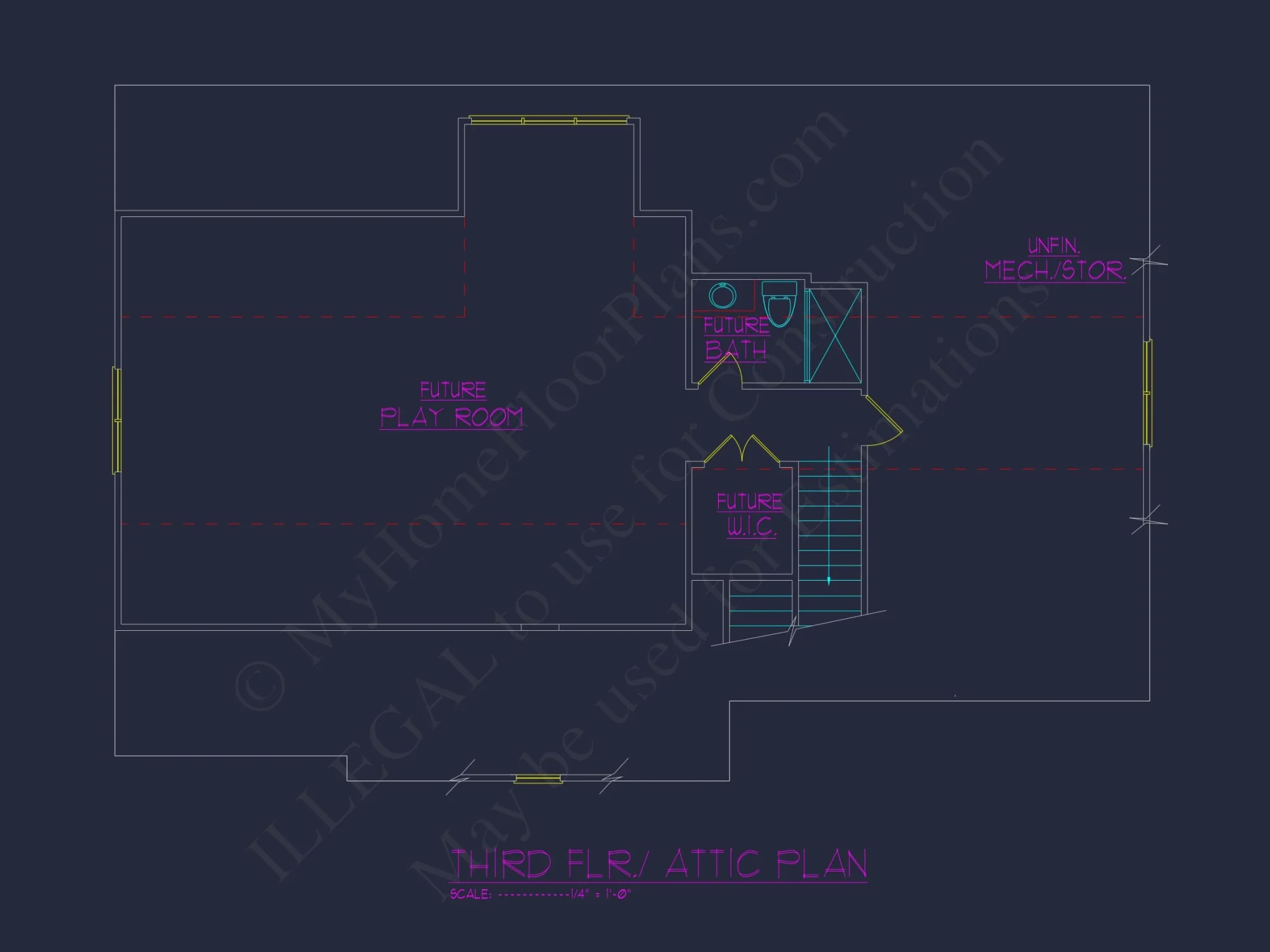 Versatile 2.5 Story House Floor Plan with CAD Designs