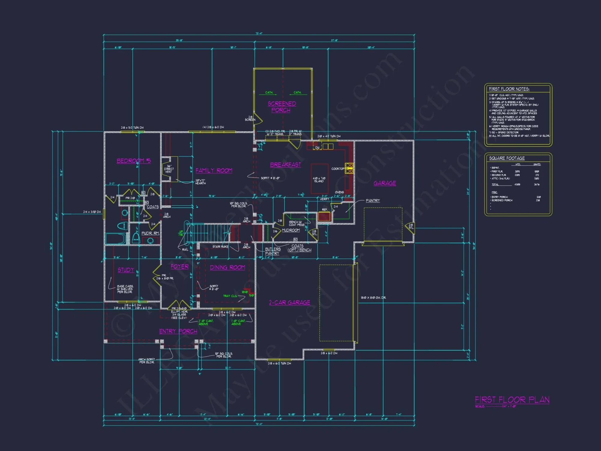 Versatile House Floor Plan with 3 Story CAD Architecture Design