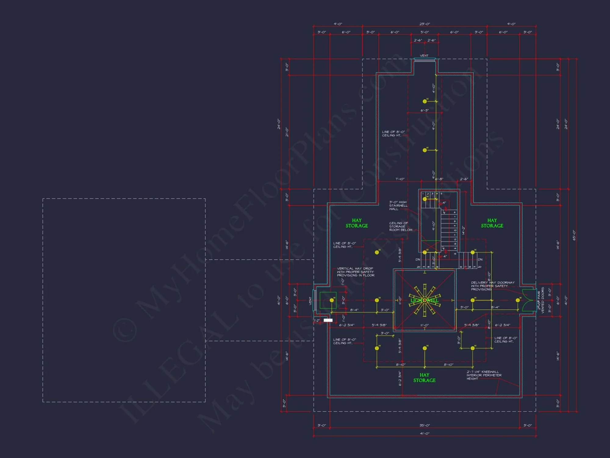 Horse Stable House Plan with 4-Bay Garage | Blueprint Designs
