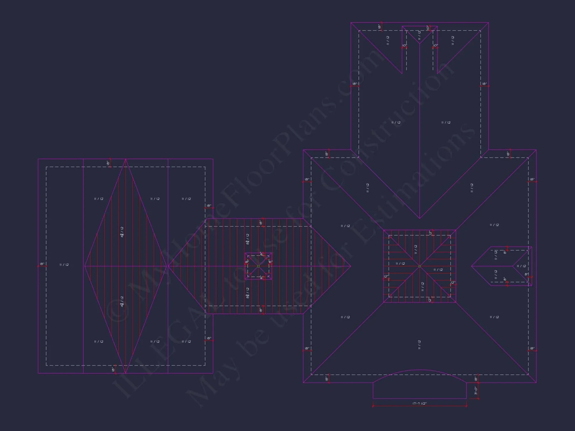 Horse Stable House Plan with 4-Bay Garage | Blueprint Designs
