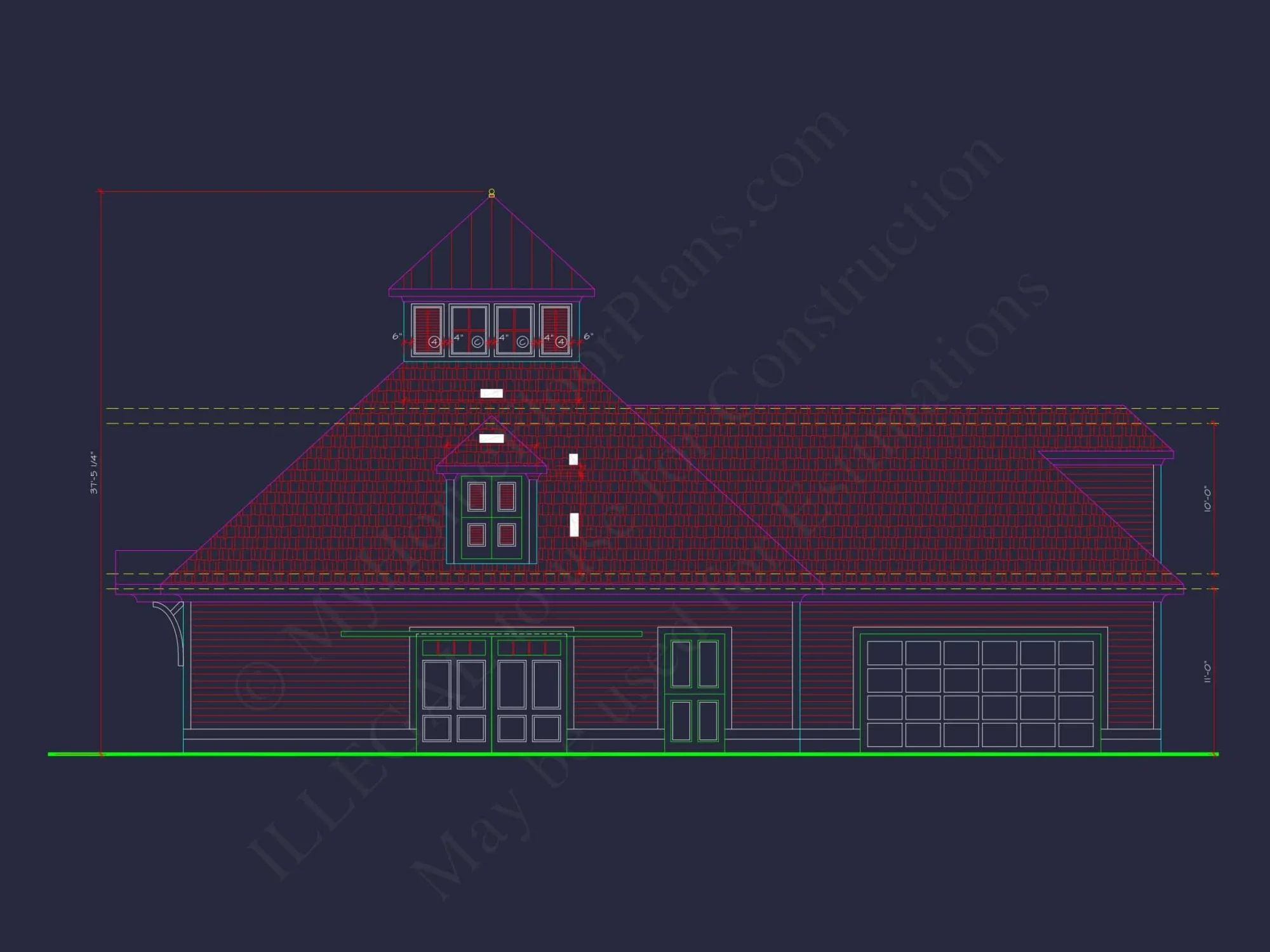 Horse Stable House Plan with 4-Bay Garage | Blueprint Designs