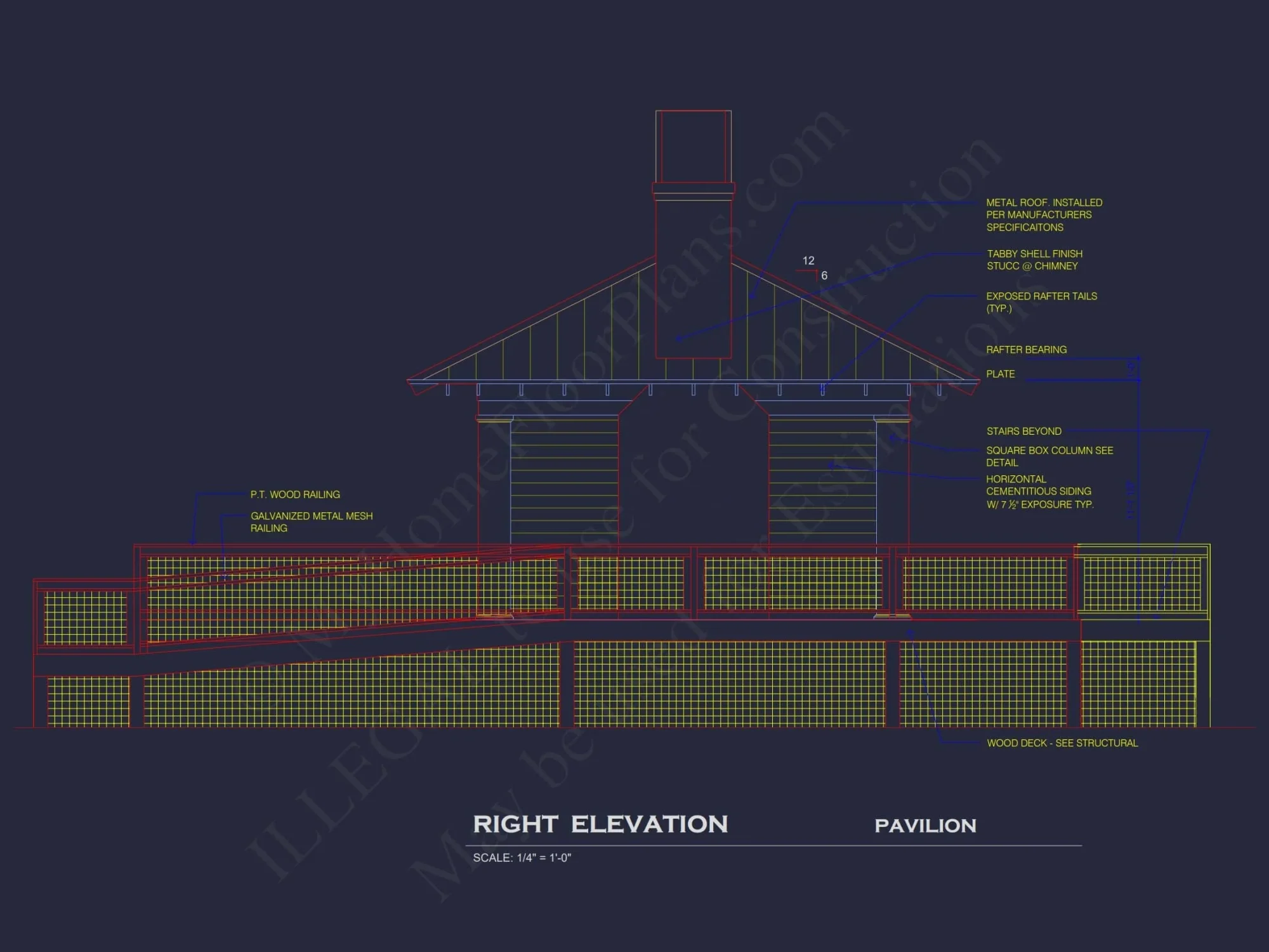Elegant Pavilion House Plan: Architectural Blueprint CAD Designs
